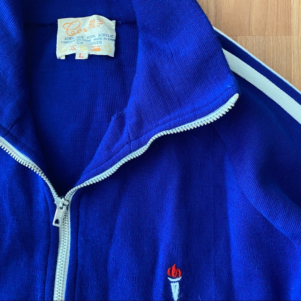 Vintage 70s Olympic Torch Track Jacket - Gem